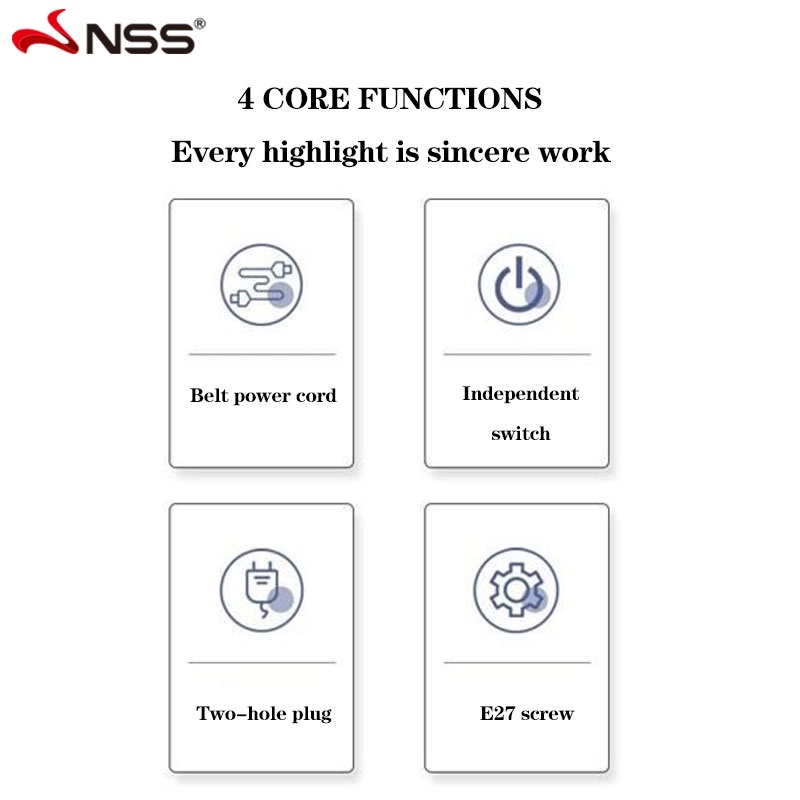 NSS E27 Lamp Bulb Holder With Switch 3M 5M 8M Extension Socket LED ...