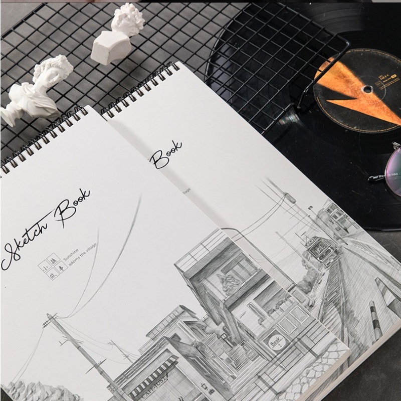 Deli 8K/A4/B5 Professional Sketchbook 40 Sheet Double Spring Spiral ...