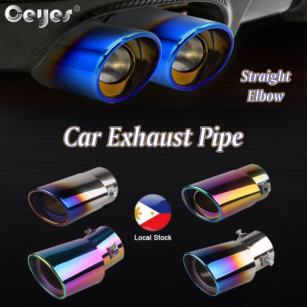 Ceyes Half Car Exhaust Muffler Tip Universal Stainless Steel Round ...