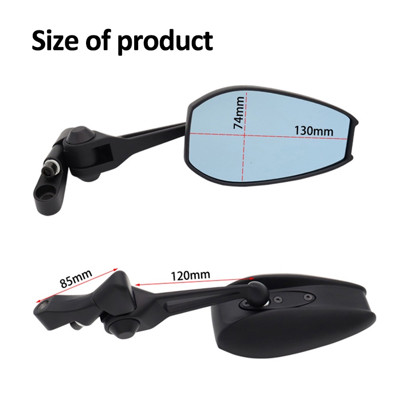 2Pcs Motorcycle Blue Anti-glare Rearview Side Mirror Adjustable Blue ...