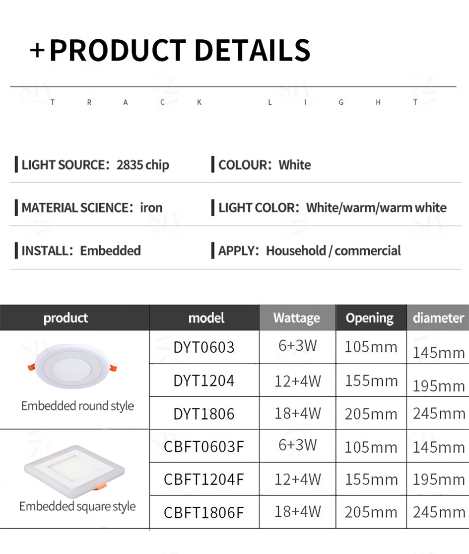 Siv Extra-Thin Tricolor Led Recessed Downlight Pin Light Ceiling Lights ...