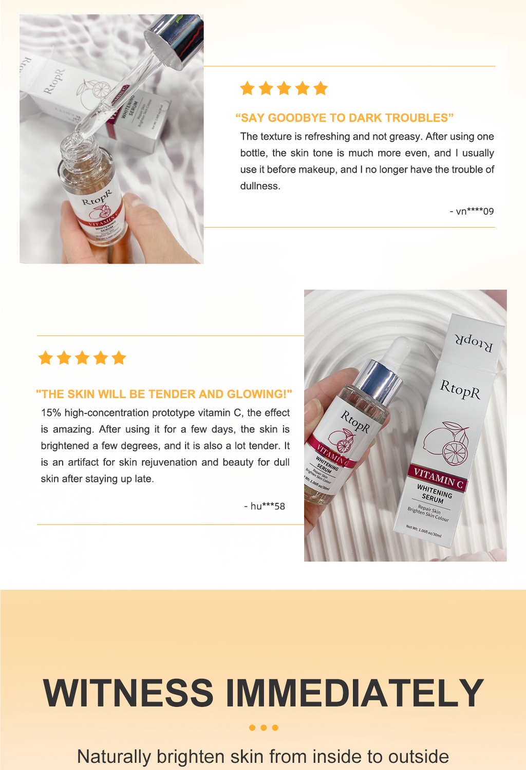 RtopR Arbutin Vitamin C Whitening Essence, Brightening and Spot-Fading ...