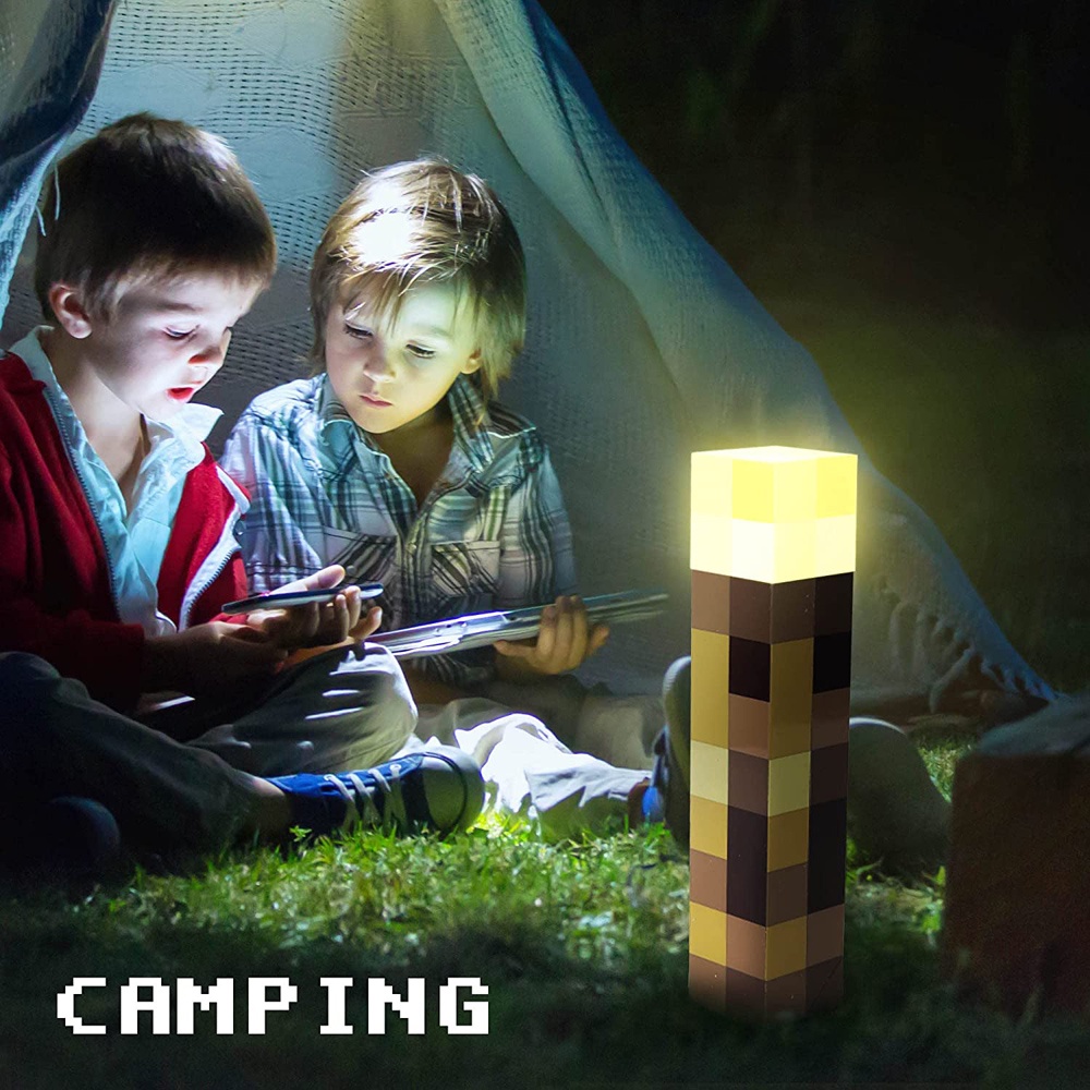 Minecraft Brownstone Torch LED Lamp Creativity Game Light Rechargeable ...