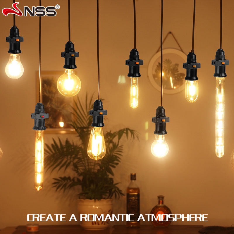 NSS E27 Lamp Bulb Holder With Switch 3M 5M 8M Extension Socket LED ...