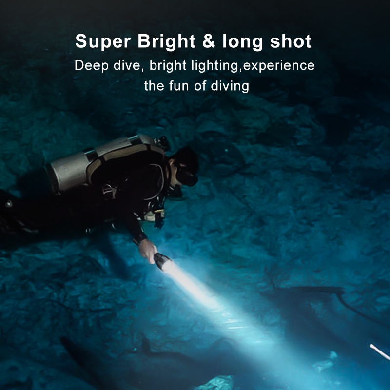 SmilingShark Diving Flashlight IPX8 Waterproof Scuba Dive Torchlight ...