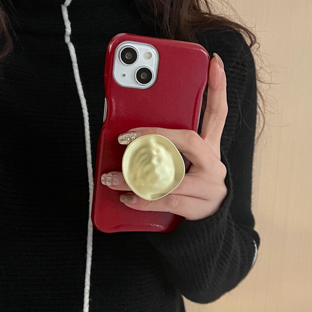 Vintage Red Leather Case For iPhone 15 14 13 12 16 Pro Max Luxury Gold ...