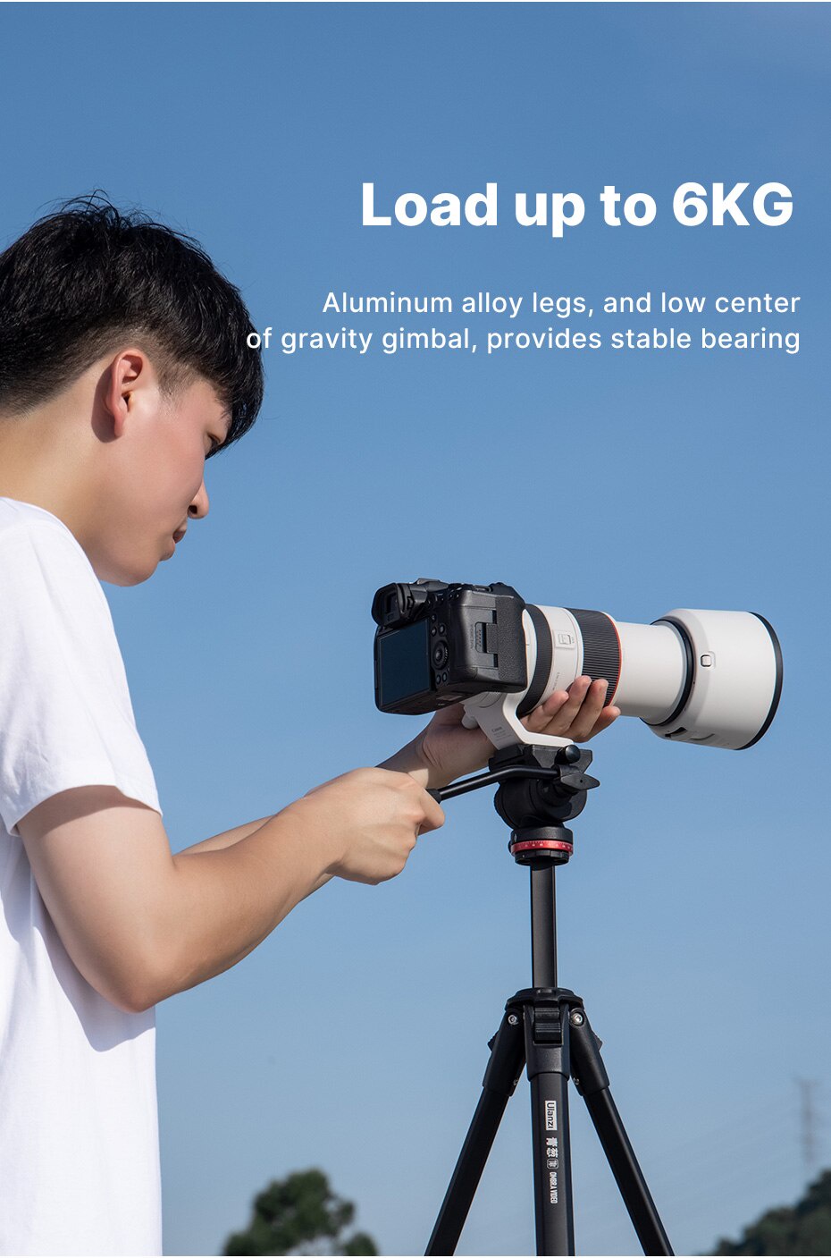 Ulanzi Ombra Video Travel Tripod with 6kg Load Capacity, Detachable ...