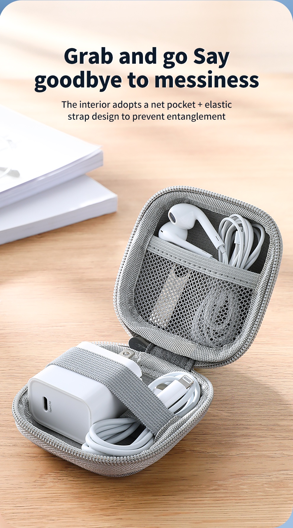 SmartDevil Headphone Organizer Case Data Cable Charger Protector ...