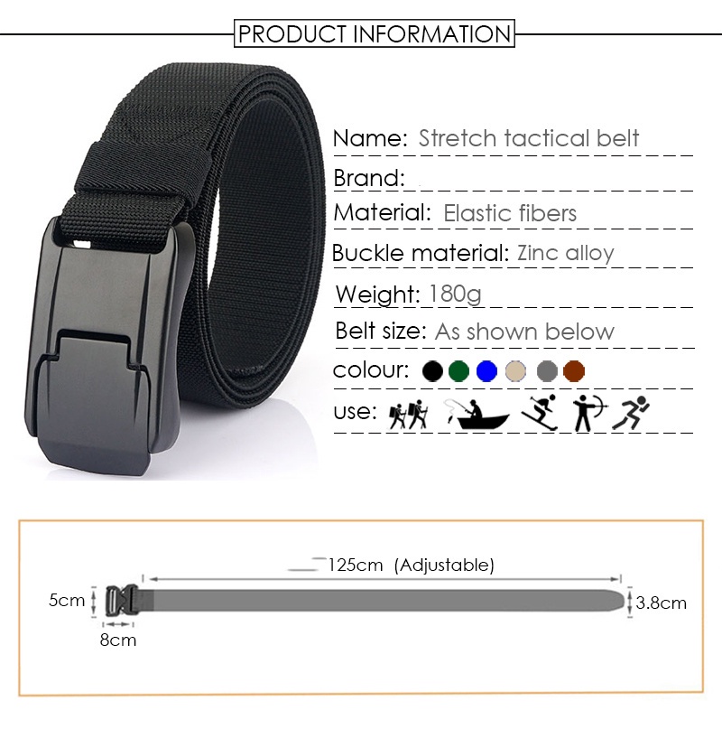 Stretch Belt For Men and Women Hard Alloy Quick Release Buckle Strong ...