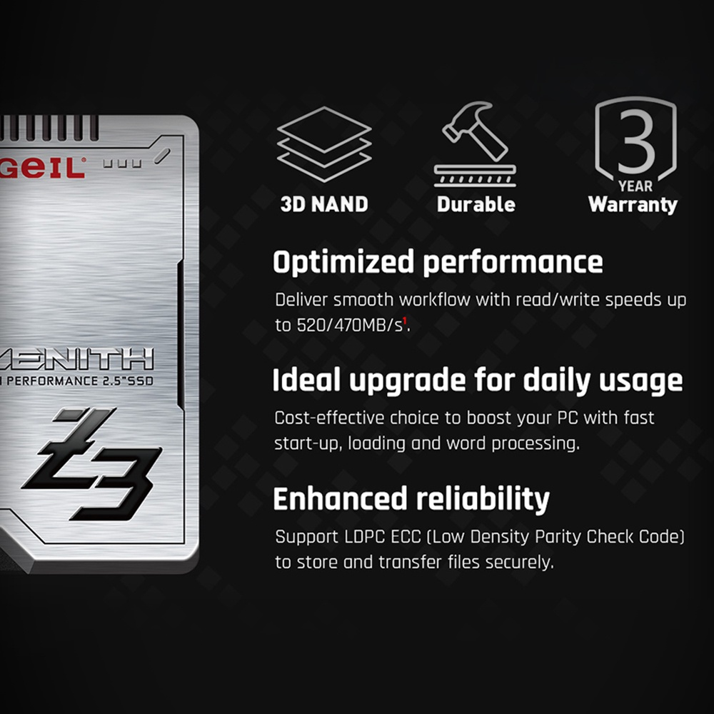 EasyPC | GeIL Zenith Z3 128GB / 256GB / 512GB / 1TB SATA 2.5 High ...