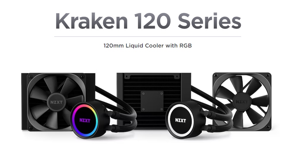 NZXT Kraken 120 Fan Black | AIO RGB CPU Liquid Cooler | 120mm Radiator ...