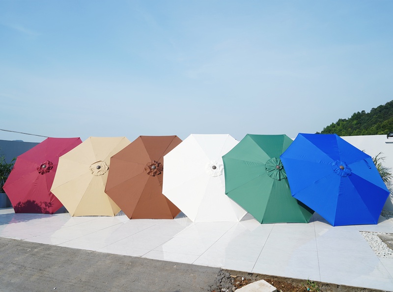 KIMDELIN 2.7M Garden Umbrella Outdoor Patio Umbrella Beach Parasol ...