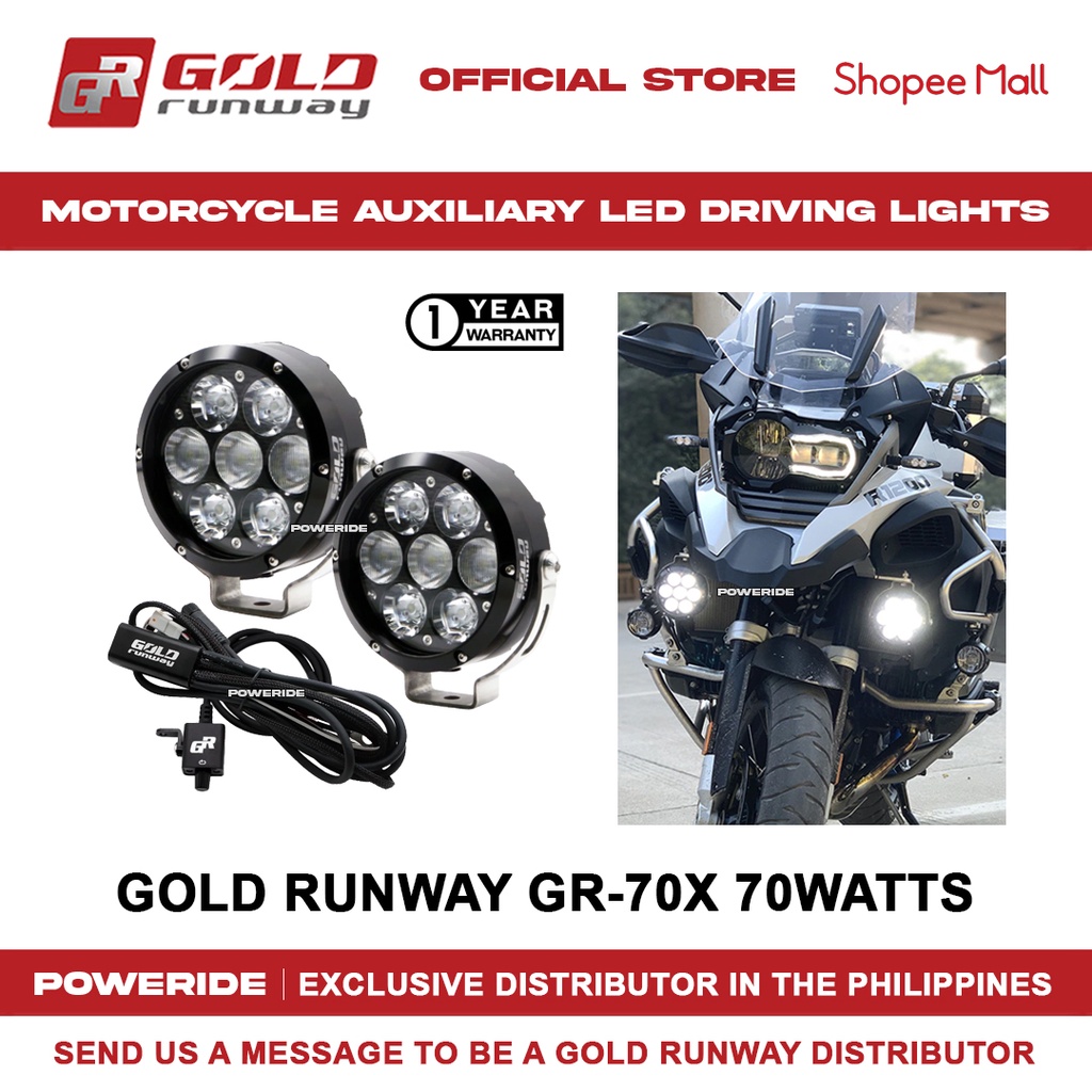 GOLD RUNWAY OFFICIAL STORE 2025 GR-70x 70watts Motorcycle Auxiliary LED ...