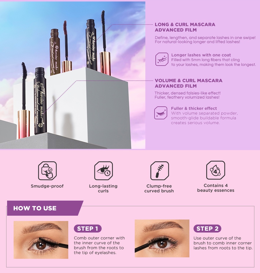 Kiss Me Heroine Make Volume and Curl Mascara Advanced Film | Shopee ...