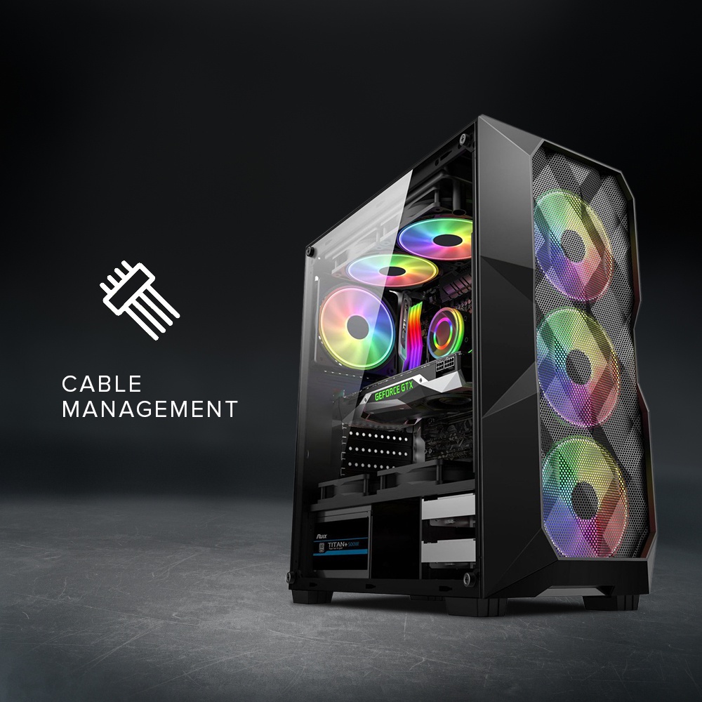 EasyPC | Keytech Armor Knight Series Mid Tower Gaming PC Case White or ...