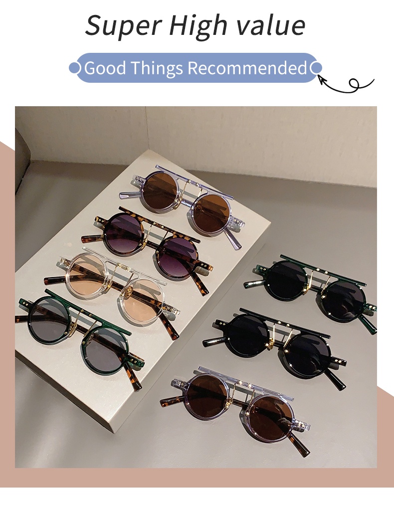 Small Round Sunglasses for Men Women Fashion Punk Hip-hop Style Shades ...