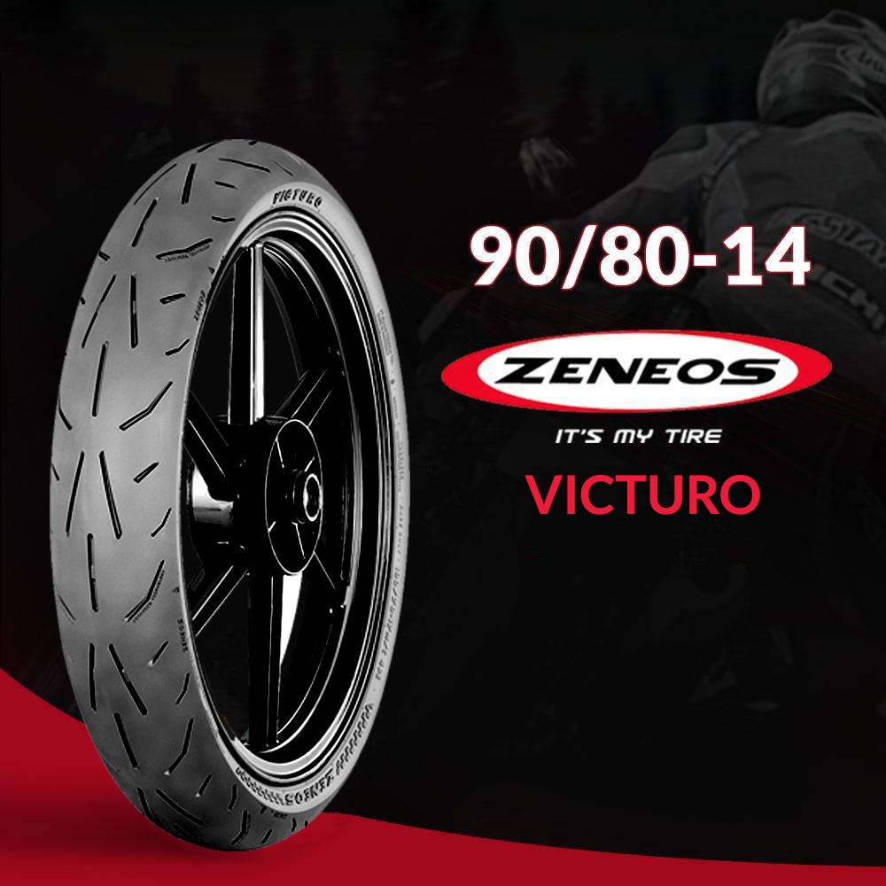 Zeneos VICTURO 90/80-14 Tubeless Motorcycle Racing Tire design for wet ...