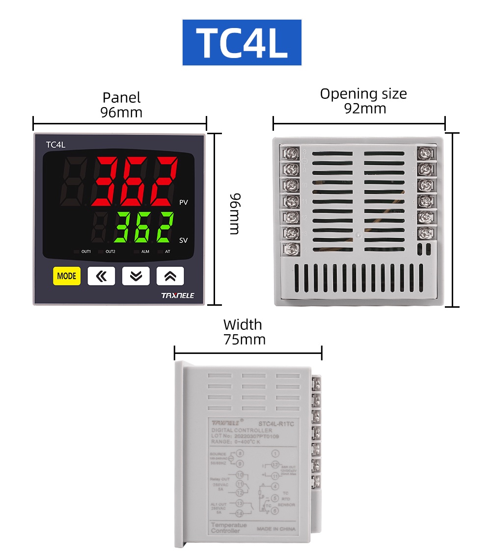Digital PID Thermostat Dual Output Universal Input TC4S TC4H TC4L TC4M Temperature Controller ...