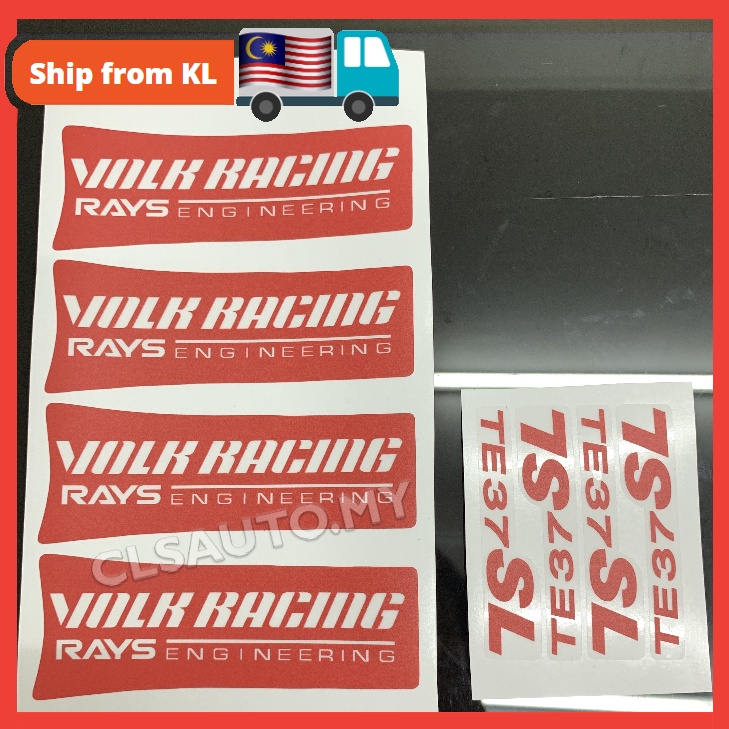 STICKER TE37 SPORTS RIM VOLK RACING [1 Set = 8 Pcs] Barang Accessories ...