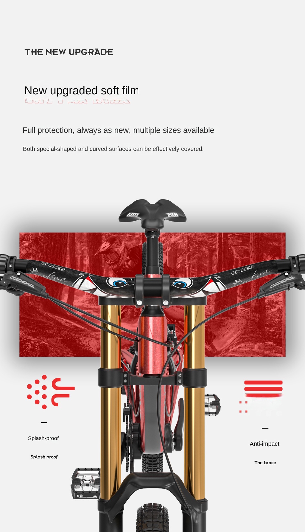 ENLEE bicycle handlebar film Highway mountain bike handlebar horizontal ...