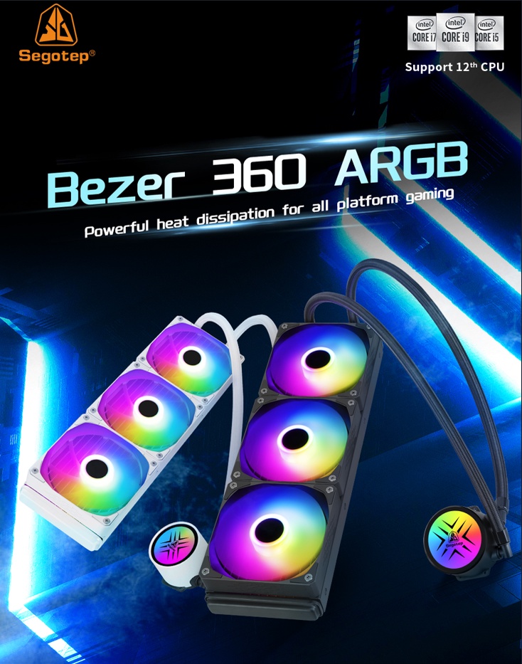 SEGOTEP BEZER 240 / 360 ARGB AIO LIQUID COOLER (BLACK / WHITE) | Shopee ...