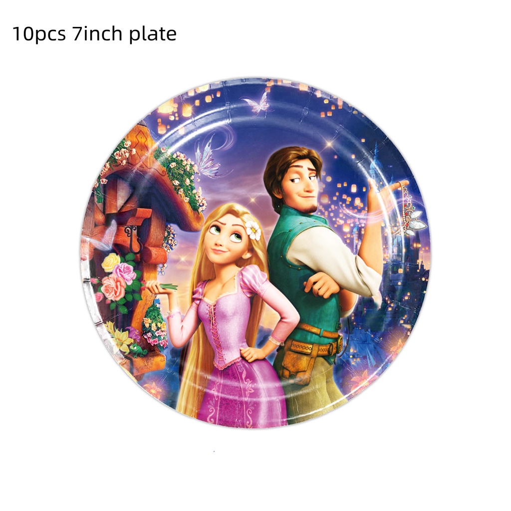 Tangled Rapunzel Princess Party Decoration Disposable Tableware Plates ...
