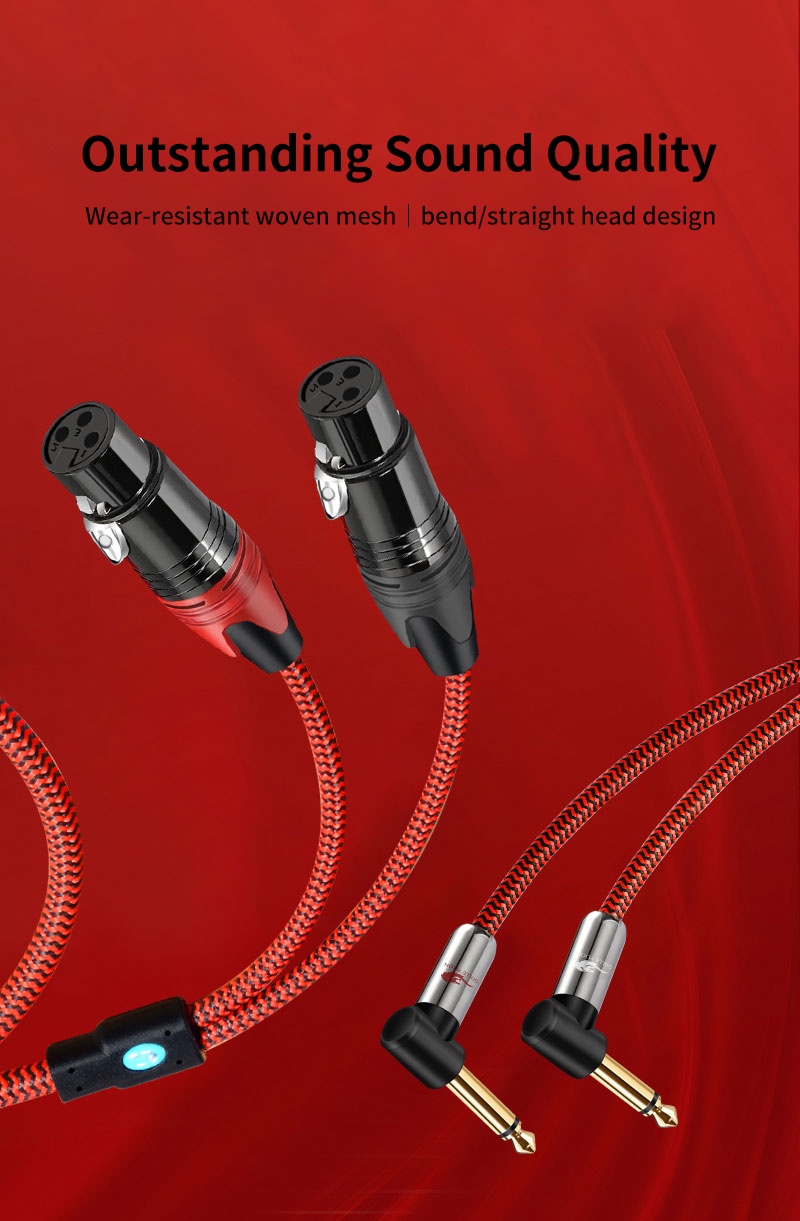 GOLLEY LION Dual Rca Male To 2 Xlr Female Jack Audio Cable For Mixer ...