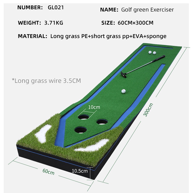 PGM multiple hole design mini golf green 60cm by 300cm golf training ...