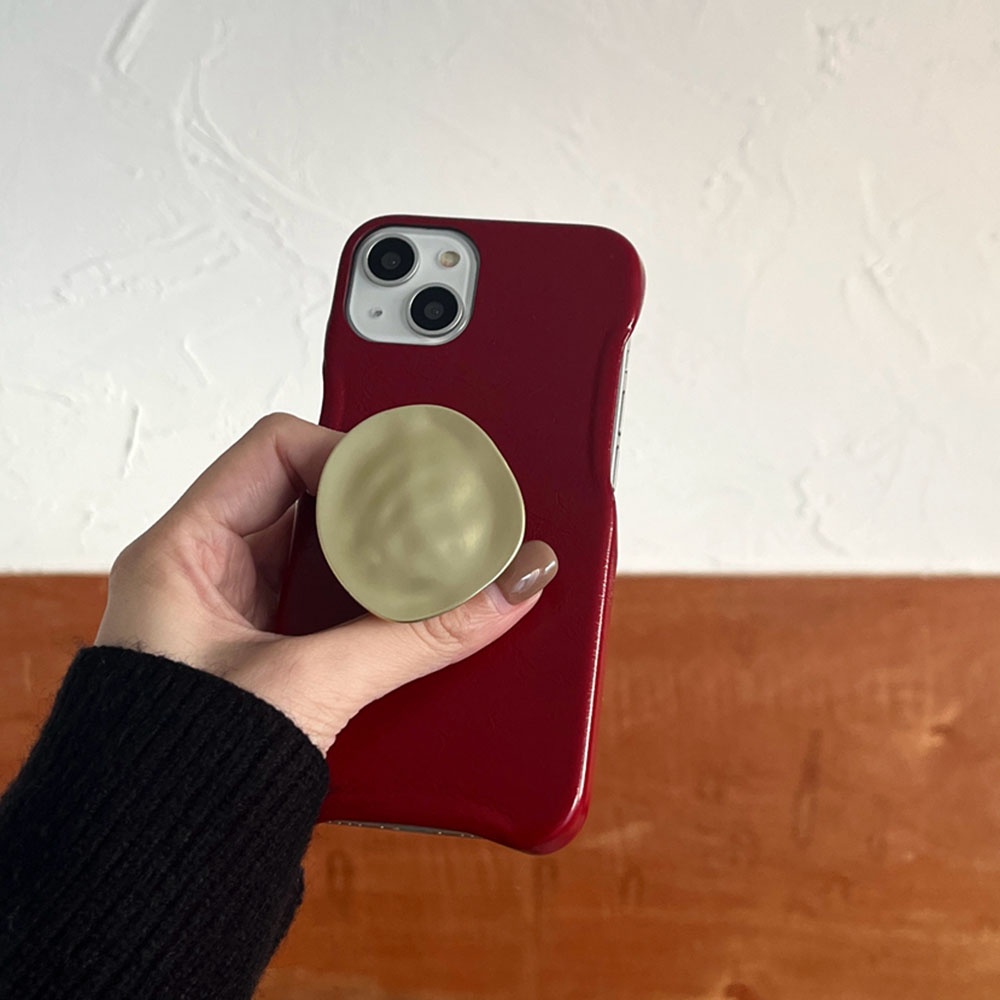 Vintage Red Leather Case For iPhone 15 14 13 12 16 Pro Max Luxury Gold ...