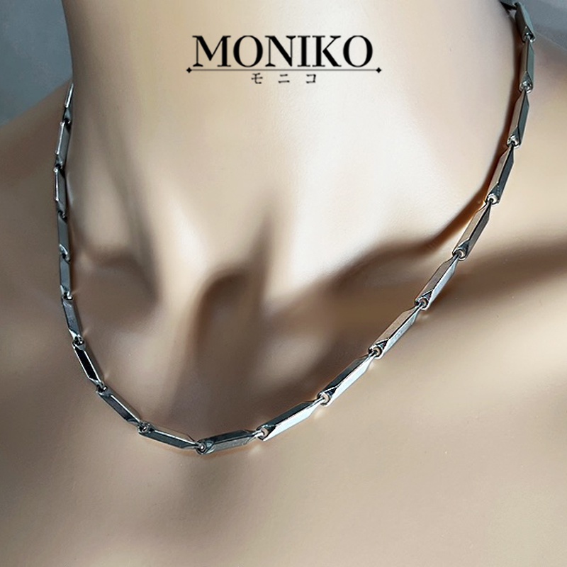 MONIKO Original design Silver Hiphop Titanium Steel Necklace Unisex ...