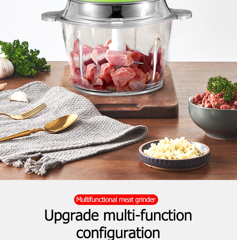 3L Meat Grinder Multi Function blender Electric Food Chopper Stainless ...