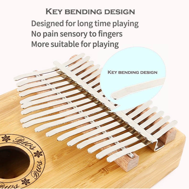 RIXTON Kalimba 17 Key Thumb Piano with Tuning Hammer Portable Mahogany ...