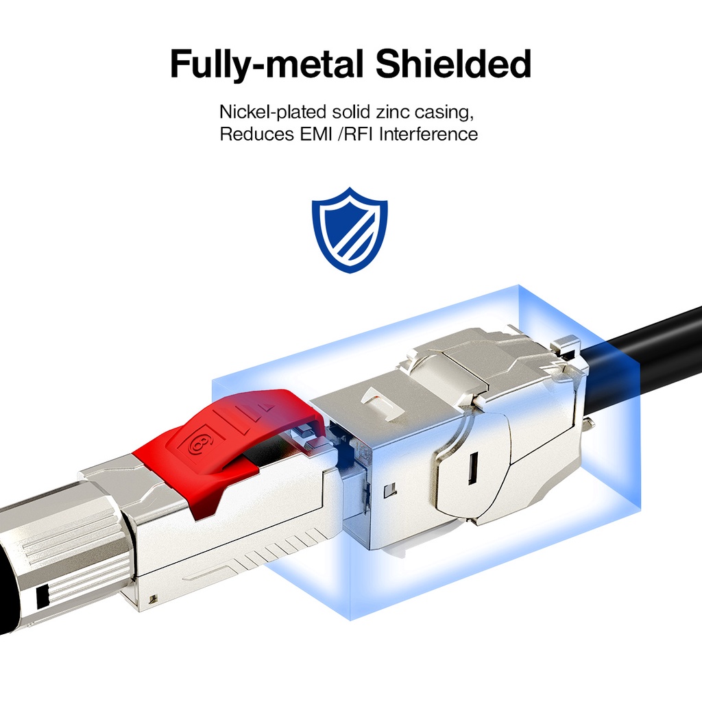 AMPCOM CAT8 Keystone Jack, Fluke DSX 8000 Passed AMPCOM Shielded Zinc ...