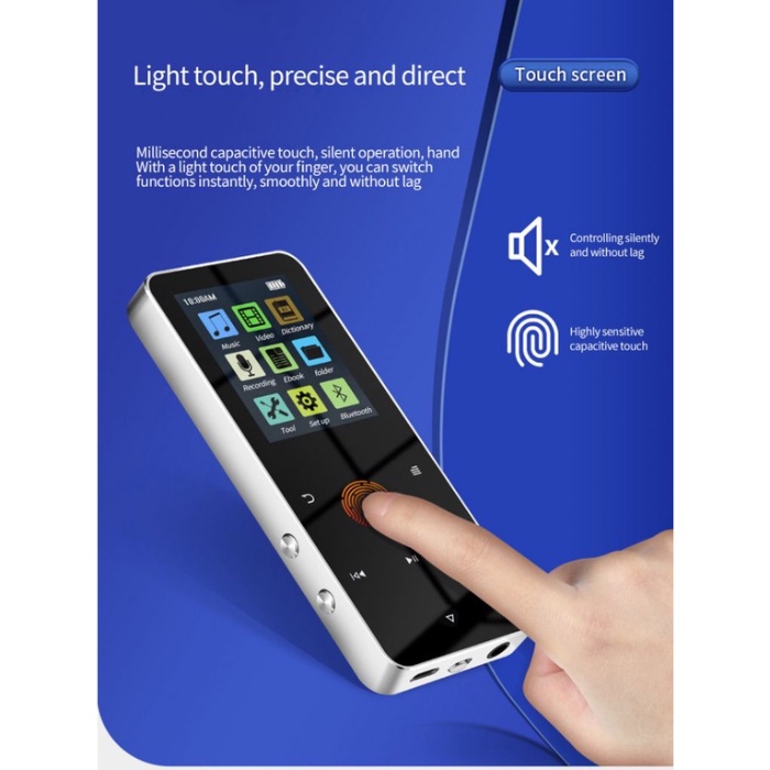 Metal Touch Screen MP3 Bluetooth Player Music Maximum Support 128GB ...