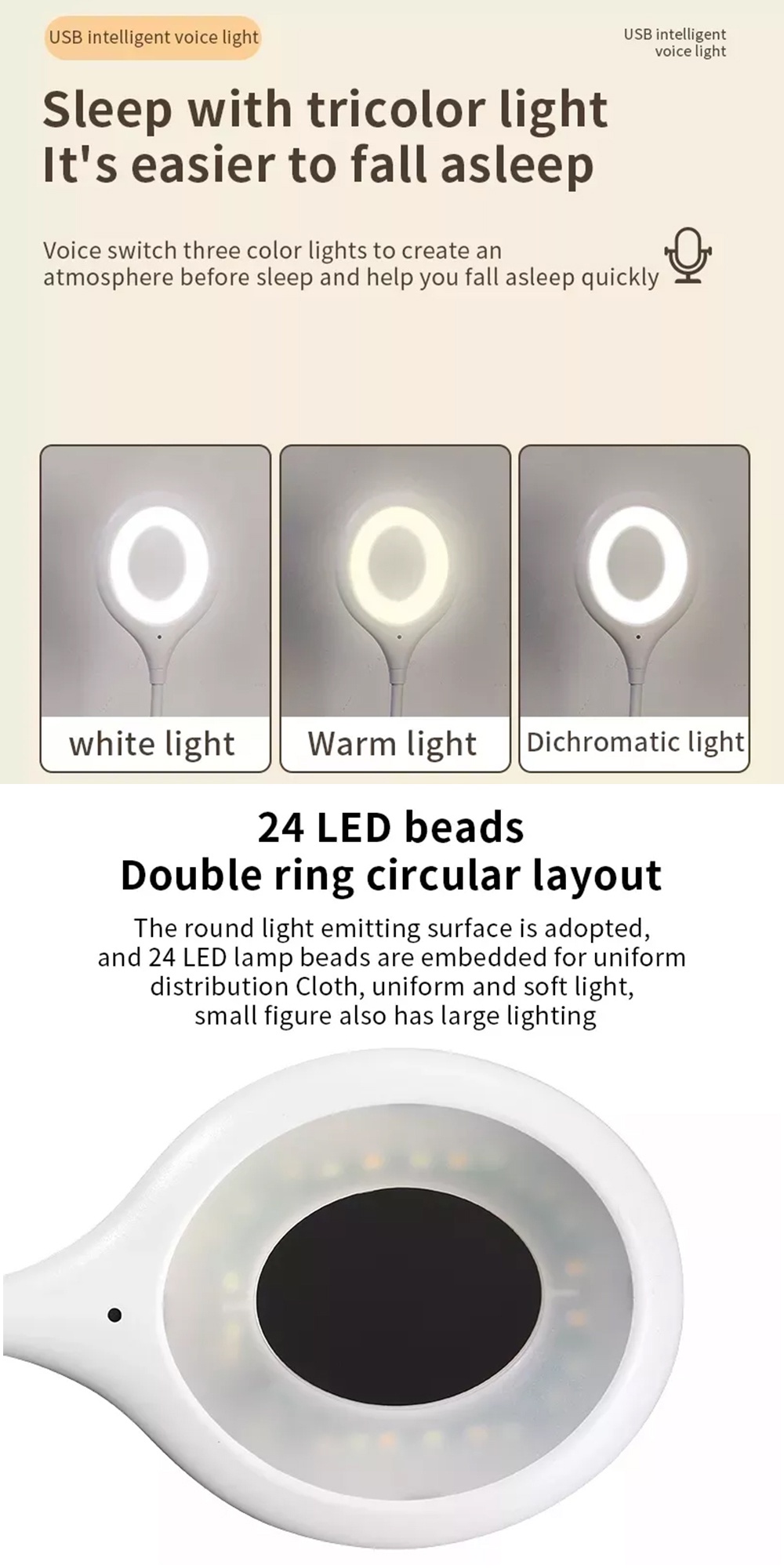 USB Intelligent Voice Light | Three color light | Voice Control | No ...