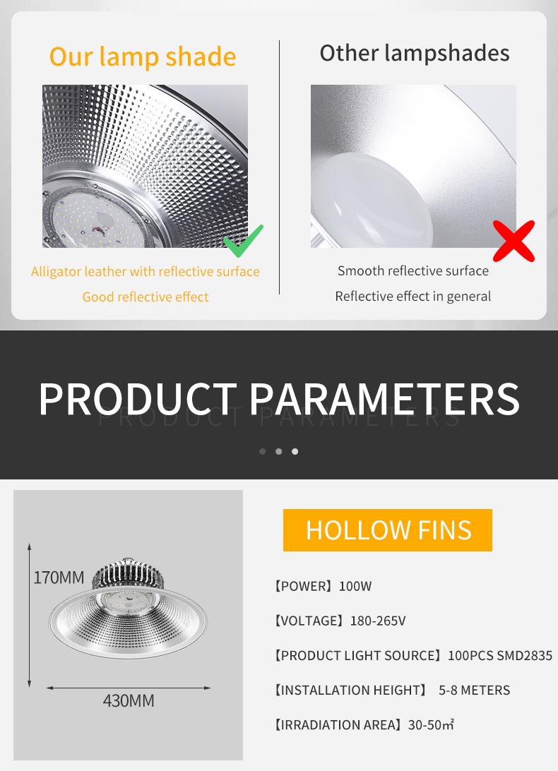 200W Led High Bay Light Super Bright Ceiling Light 150W Industrial Lamp ...