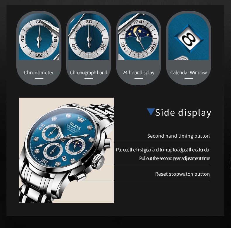 OLEVS Original Watch for Men Waterproof Quartz Mens Watches Business ...