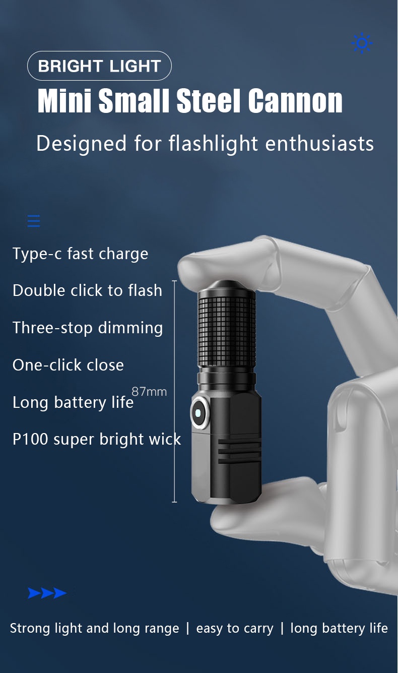 Mini Portable Torch 4 CORE P50 LED USB Rechargeable Torch 3 Light Modes ...