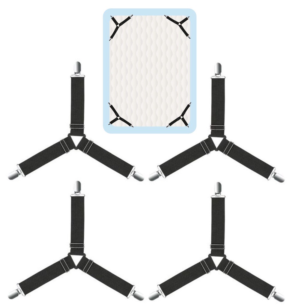 Bed Sheet Clips Adjustable Sheet Straps Suspenders Gripper Fastener 6 ...