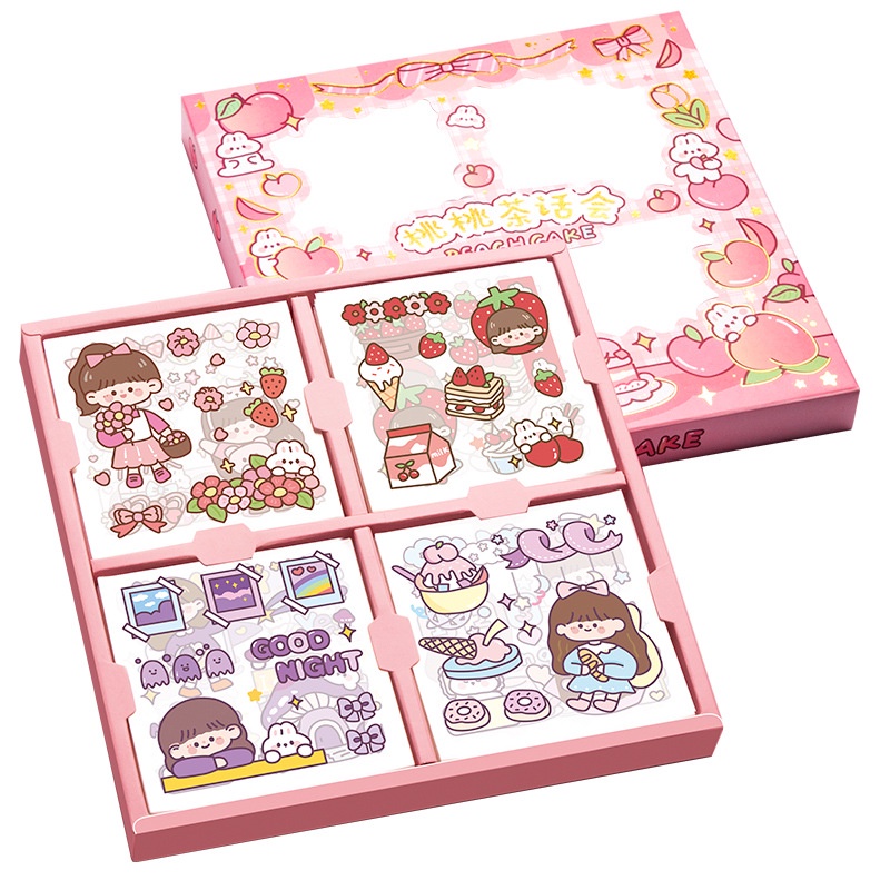 100 Sheets Handbook Stickers Decorative Cute Stickers Transparent ...