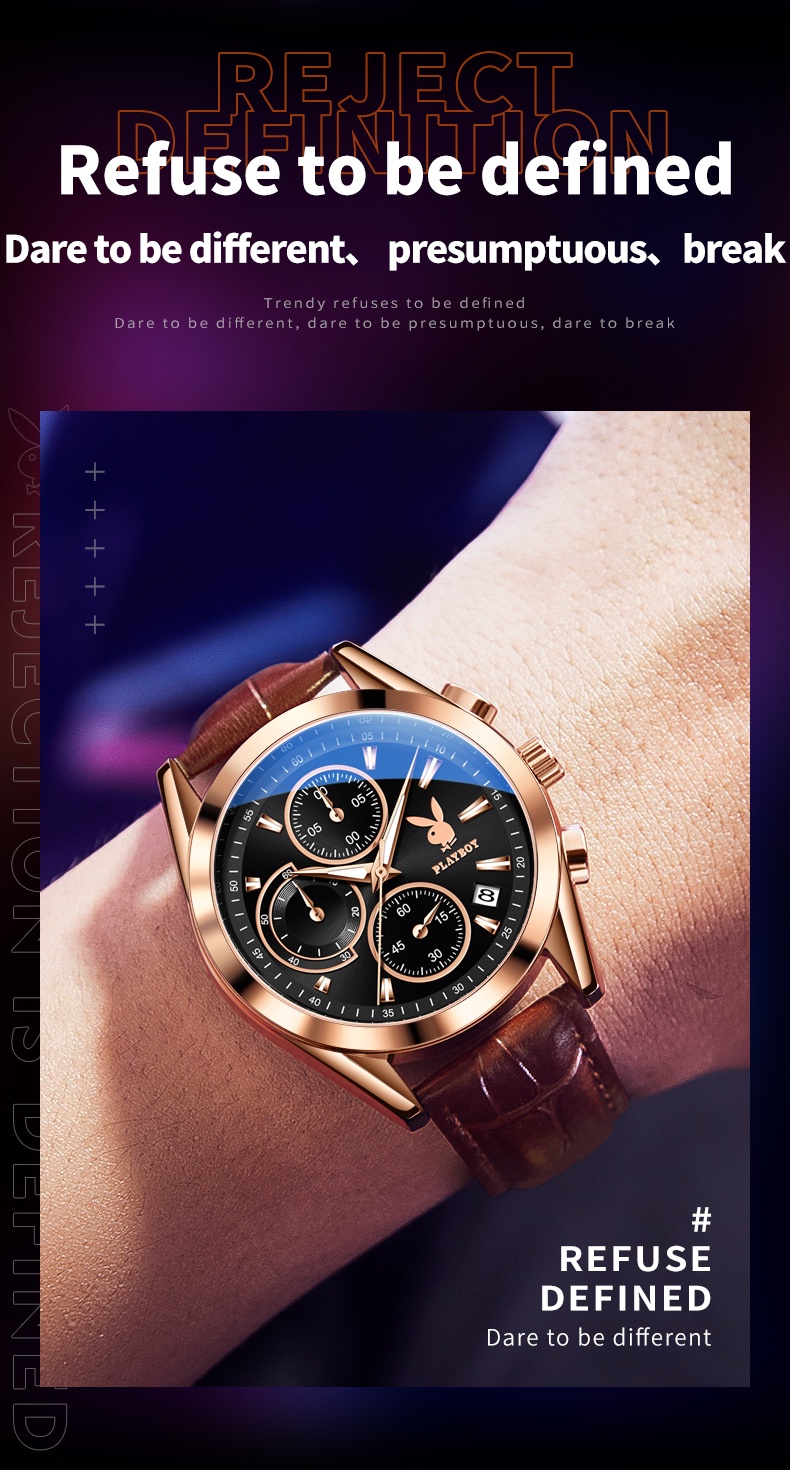 Relo Original PLAYBOY Fashion Watch For Men Water Proof With Box Luxury ...