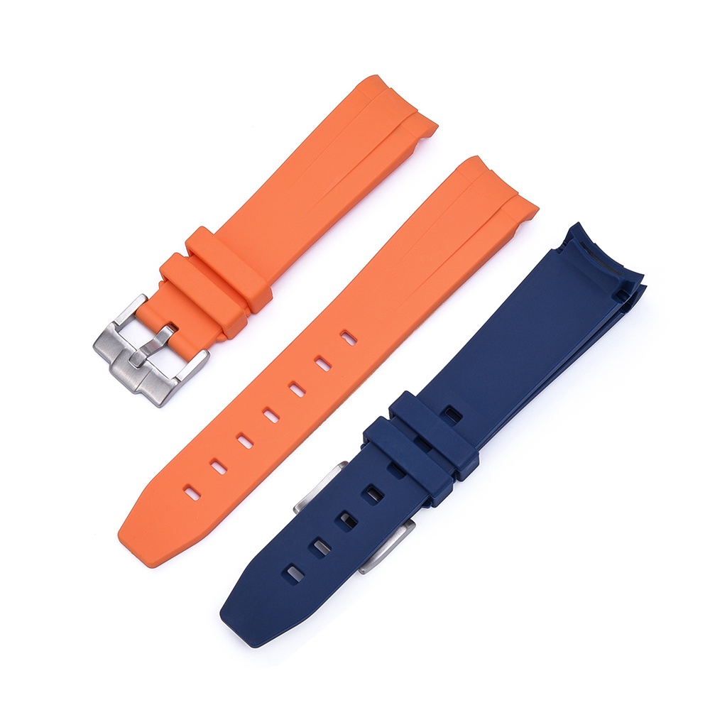 Curved Strap Rubber Watch Strap Curved End TPU Watch Band 20mm 22mm ...