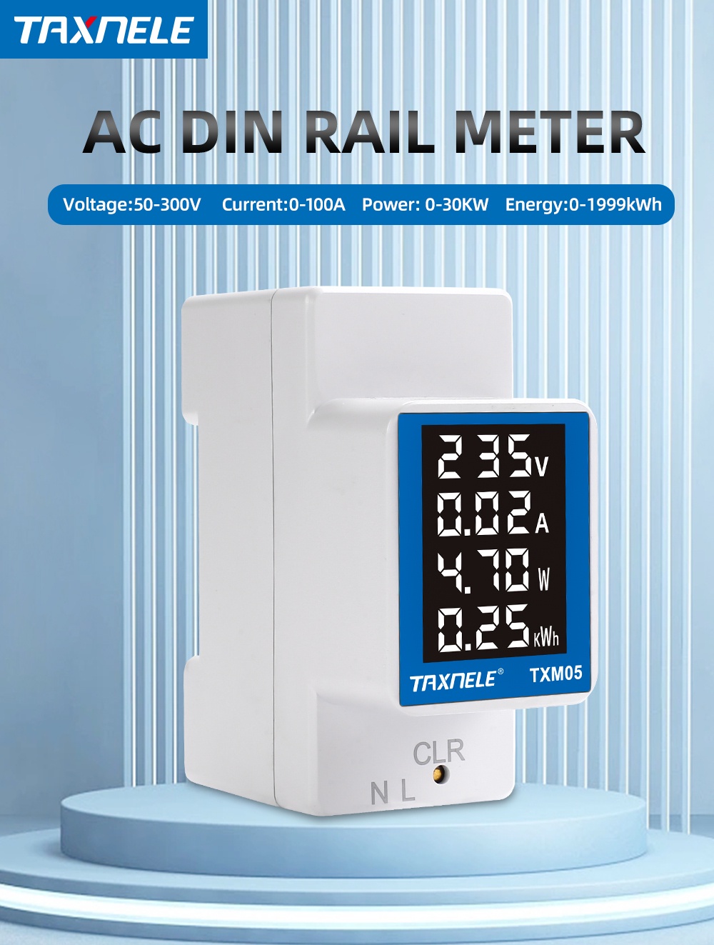 4IN1 AC Monitor 110V 220V 100A Voltage Current Watt KWH Power Energy ...