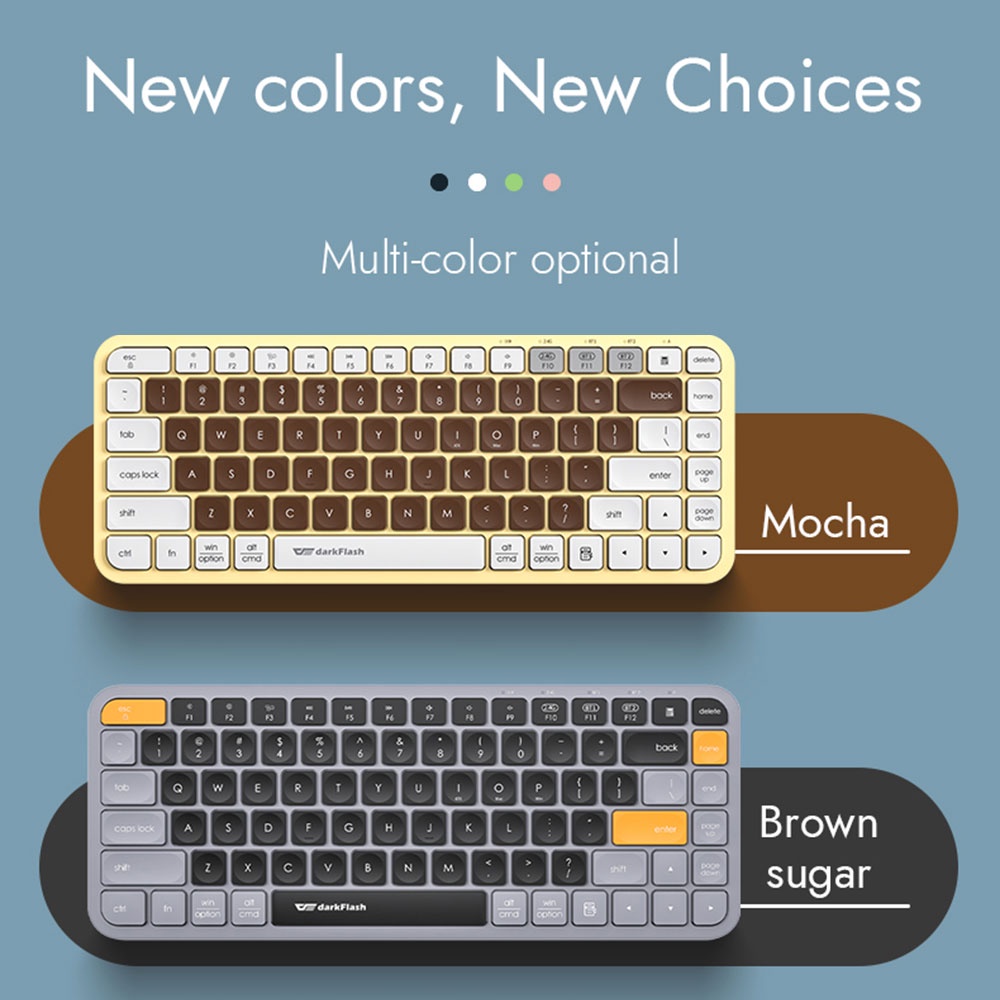 EasyPC | DarkFlash V200 Bluetooth Wireless Keyboard Mocha and Brown ...