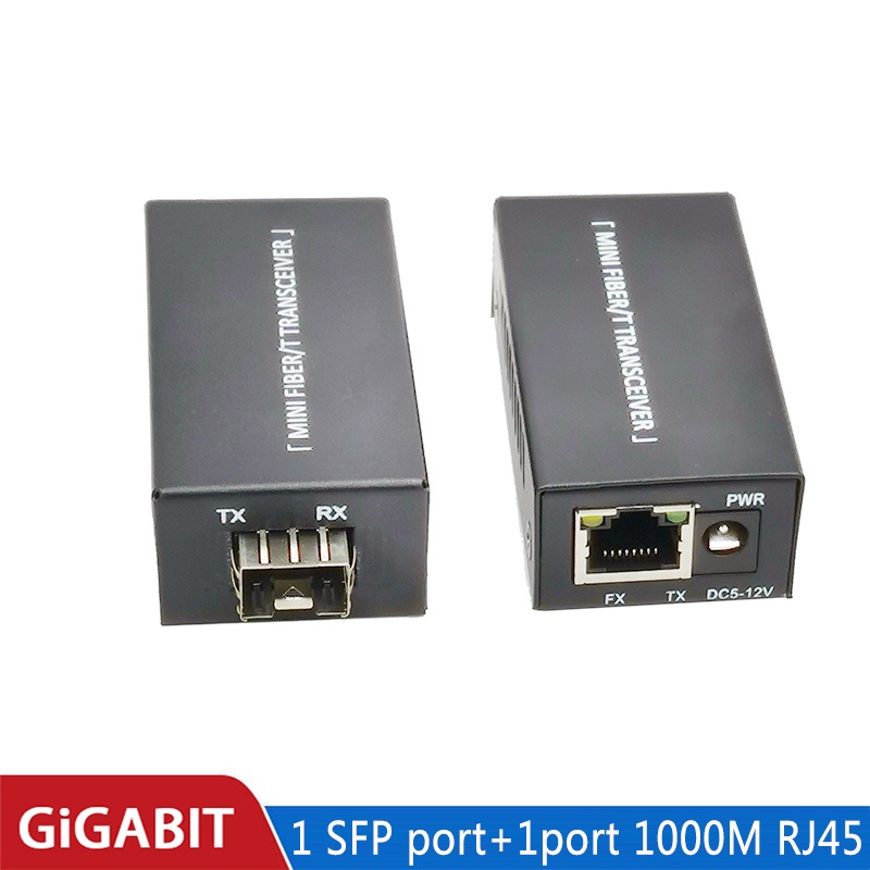 Fiber Optical media converter 1 port sfp to1 rj45 gigabit optical fiber ethernet 10/100/1000M ...