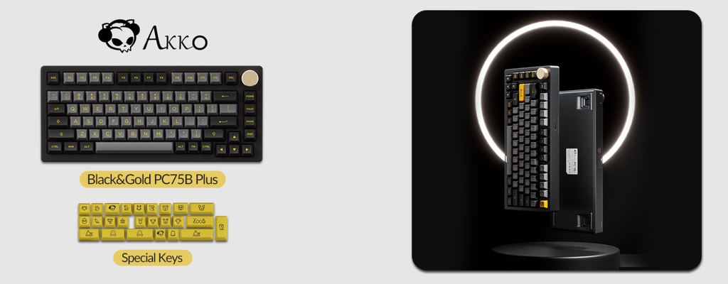 AKKO PC75B Plus V2 Black & Gold RGB Mechanical Keyboard (AKKO CS ...