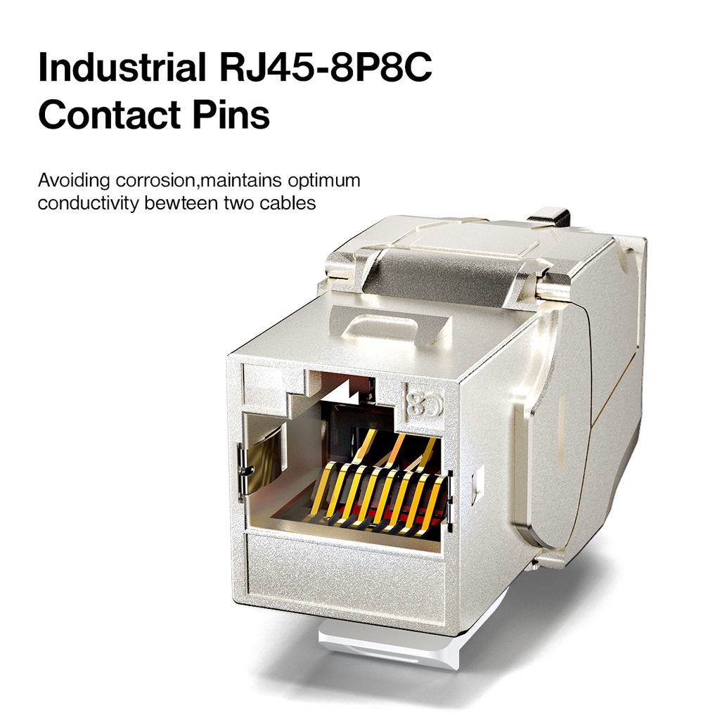 AMPCOM CAT8 Keystone Jack, Fluke DSX 8000 Passed AMPCOM Shielded Zinc ...