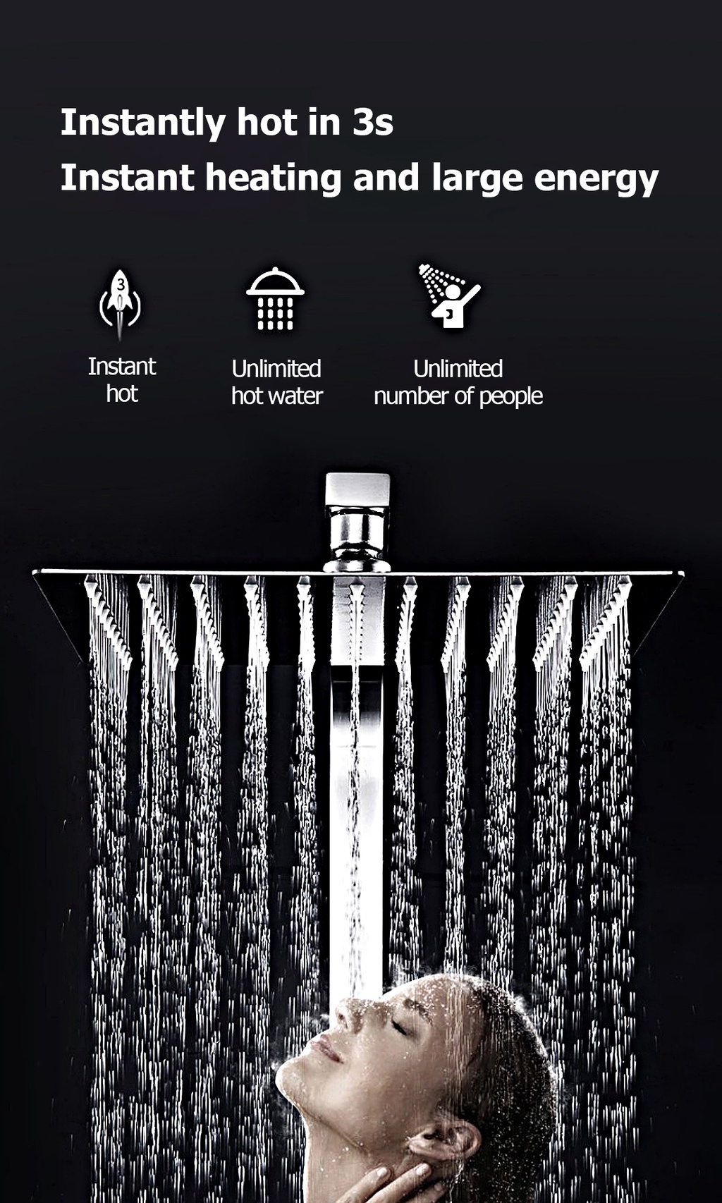 【7500W】shower heater electric water heater shower Instantaneous heating heater shower for ...