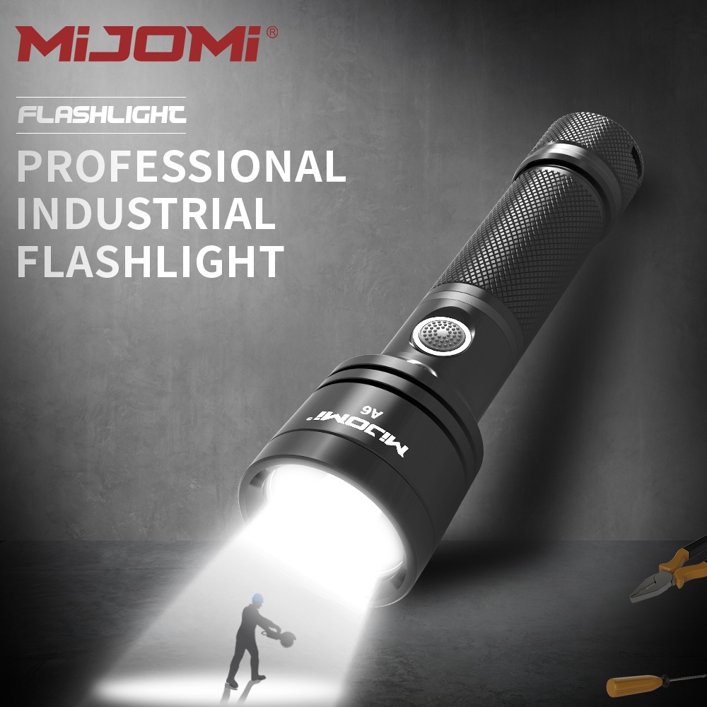 Mijomi Flashlight A6 1000 Lumens Brightness 228m Beam Distance Samsung ...
