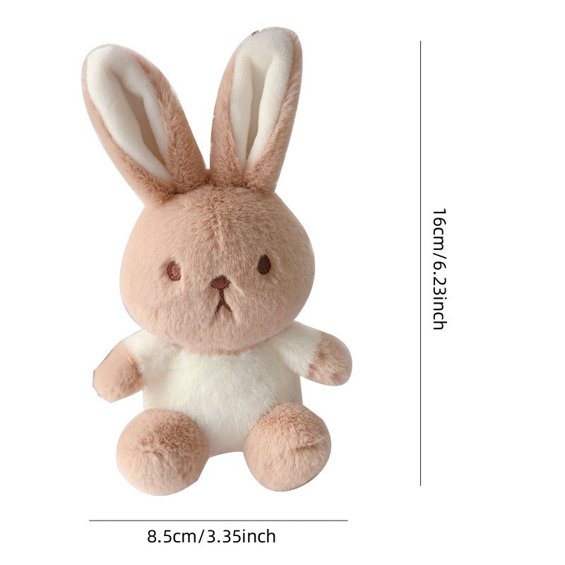 Milk Tea Rabbit Plush Cute Color Matching Bunny Doll Keychain Creative ...